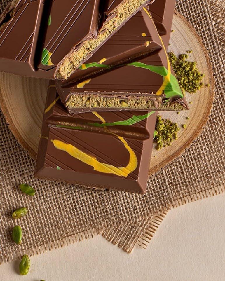 Dubai-style Chocolate Bar 7 Oz | Premium Milk Chocolate, Golden Kadayif ...
