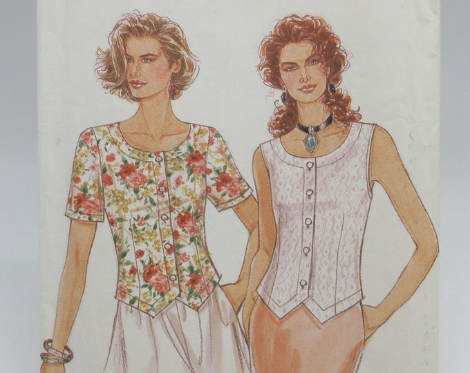Vogue Very Easy Blouse Pattern Uncut Factory Folded 14 16 18 Loose Fit ...