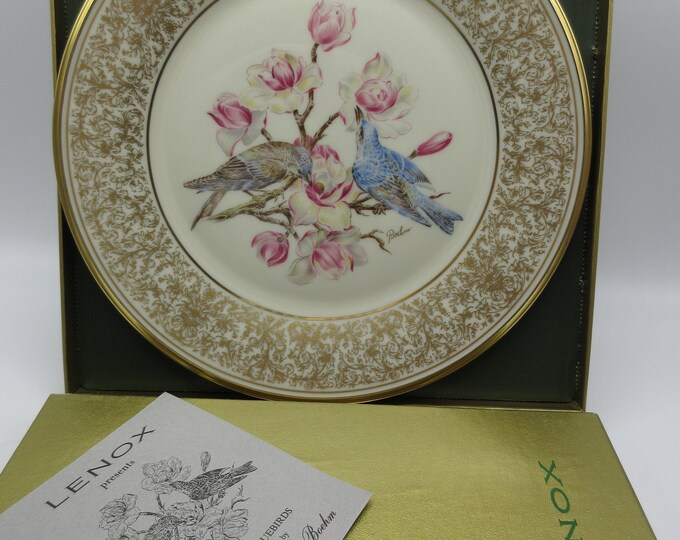 Boehm Bird Plate Mountain Bluebird and Magnolias Lenox Boehm Bird ...