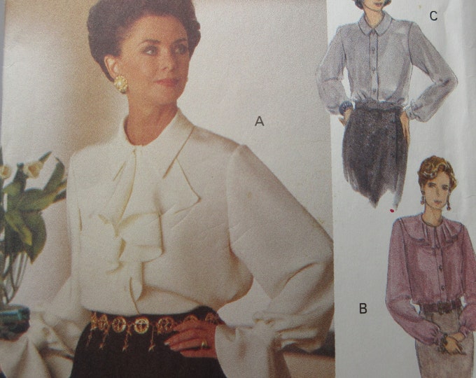 The Vogue Woman Ruffle Collar Blouse 12 14 16 Uncut Factory Folded ...