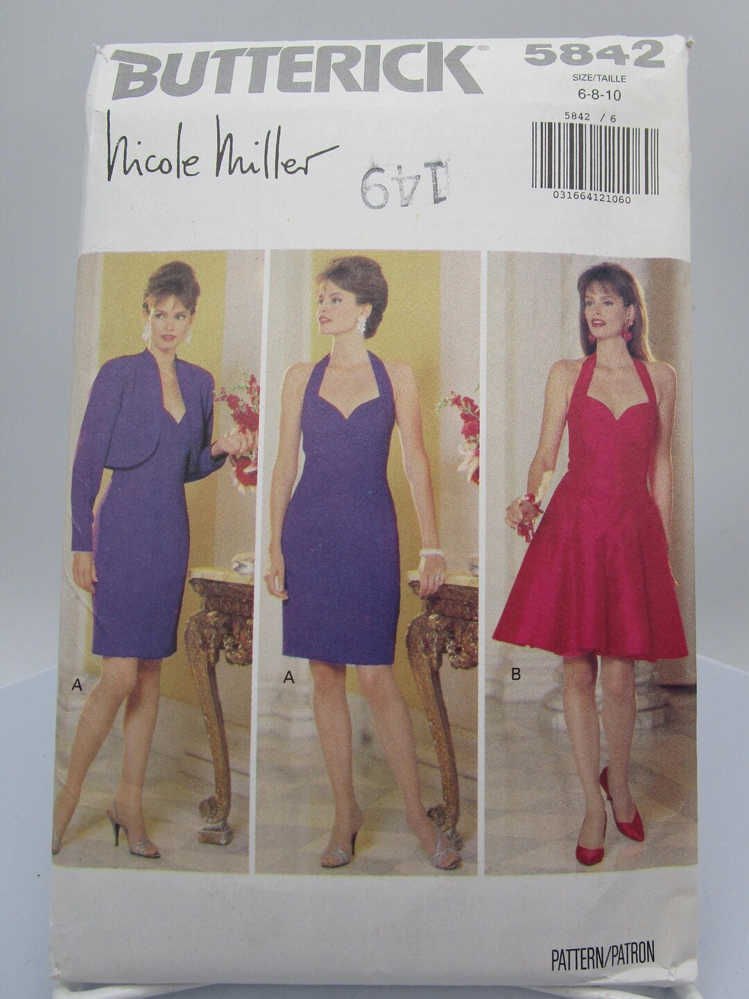 Butterick Easy Bolero Jacket and Dress 6 8 10 Bust 30 1/2 to 32 1/2 ...