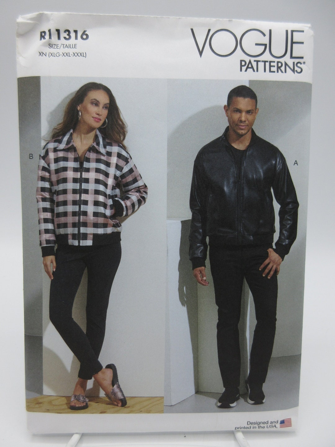Vogue Unisex Bomber Jacket Uncut Pattern XLG XXL XXXL Factory Folded ...