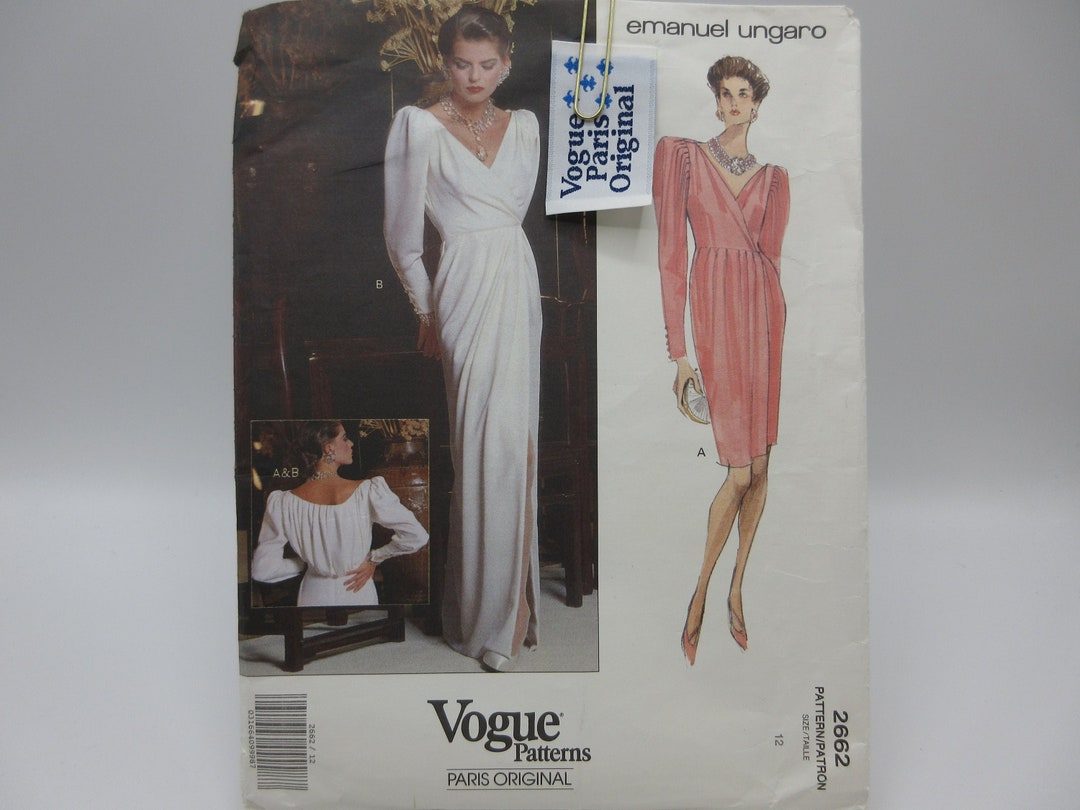 Vogue Paris Original Emanuel Ungaro Event Gown or Dress Size 12 Bust 34 ...