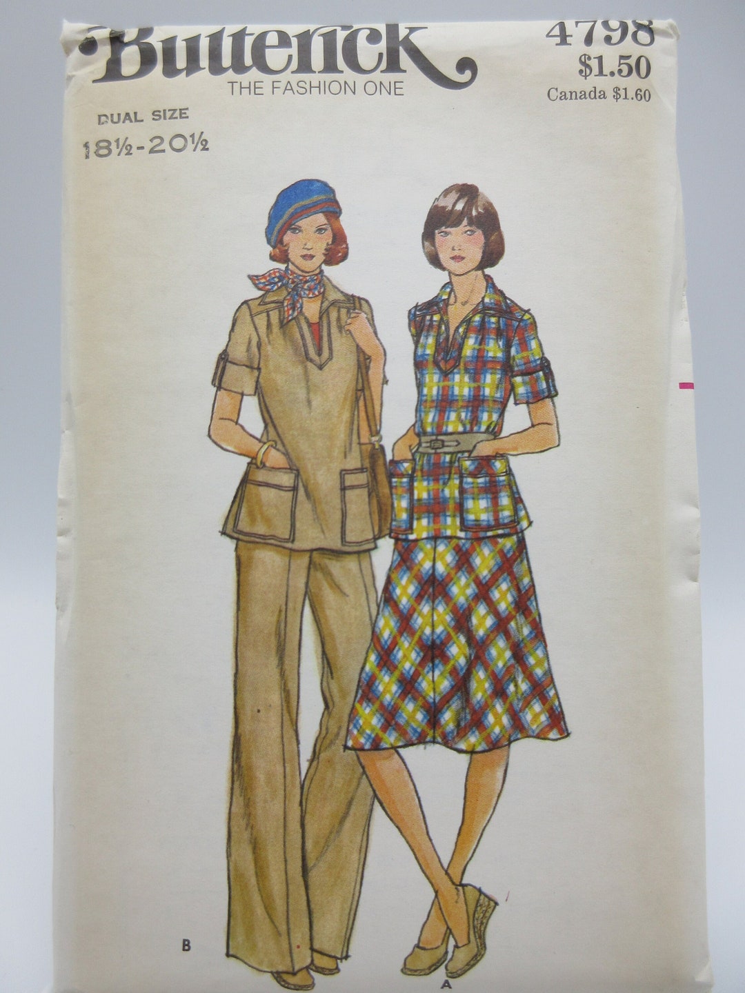 Butterick Pants, Tunic and Skirt Pattern Bust 41" to 43", Size 18 1/2 ...