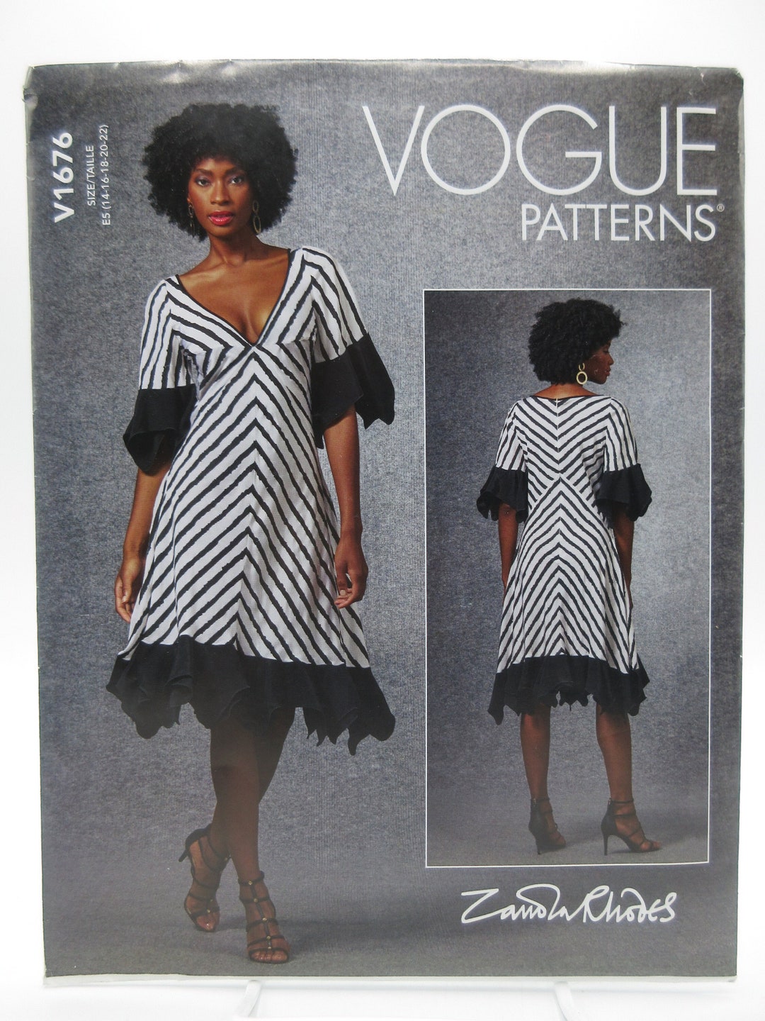 Vogue Designer Dress by Zandra Rhodes Uncut FF Sizes 14 16 18 20 22 New ...