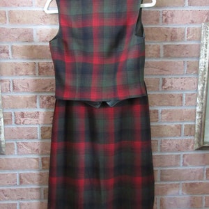 Pendleton Plaid NOS 1950s Red and Green Vest and Skirt Holiday Plaid ...
