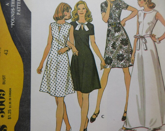 Mccall's Summer Dress Patten Uncut Factory Folded for 5 Ft 3 in Size 20 ...