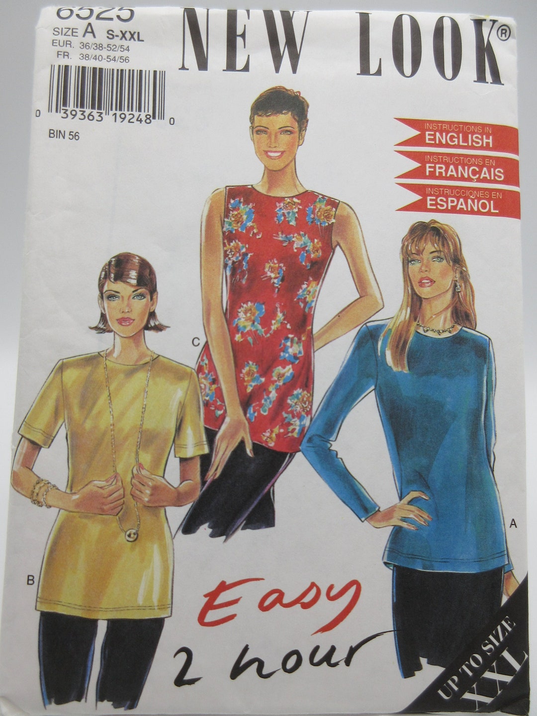 New Look Easy Knit Top Pattern S M L XL XXL Uncut FF Women's Bust 32.5 ...
