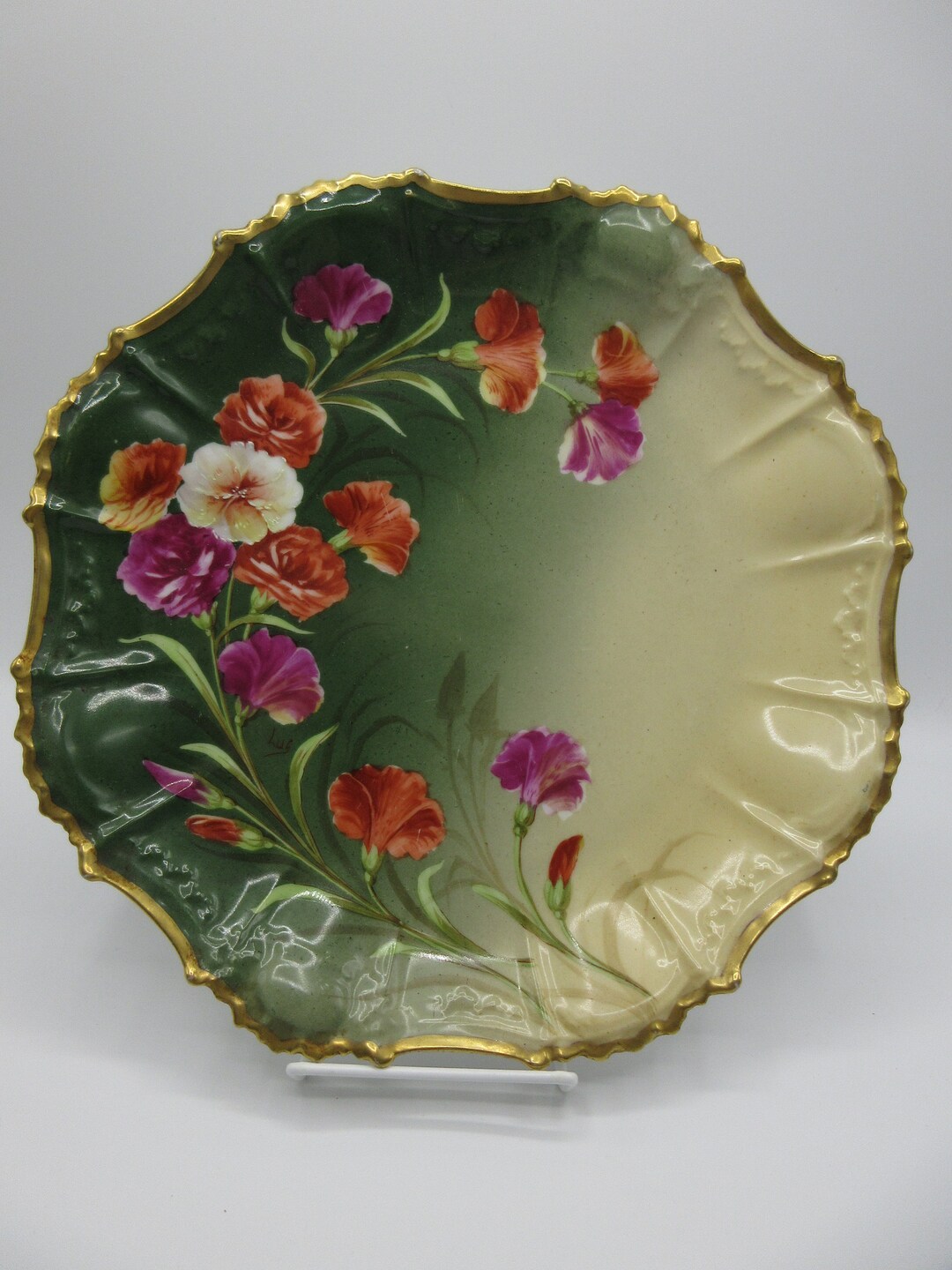 Antique B and H Limoges Cabinet Plate Artist Signed Luc, 1900 to 1918 ...