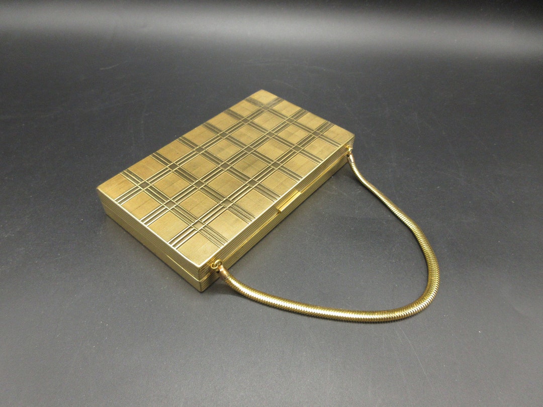 Evans Minaudiere Gold Art Deco 1950s Evans Compact Evening Purse - Etsy