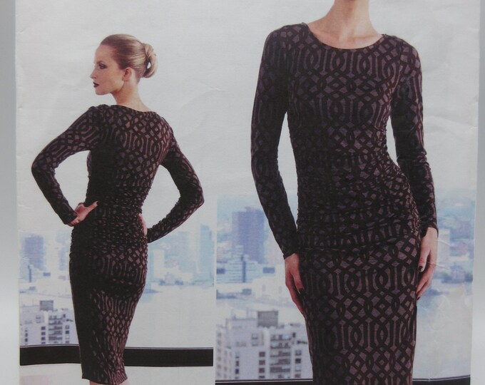 Vogue Easy Dress Pattern 6 - 14 Bust 32.5" - 36" Stretch Knits Uncut FF ...