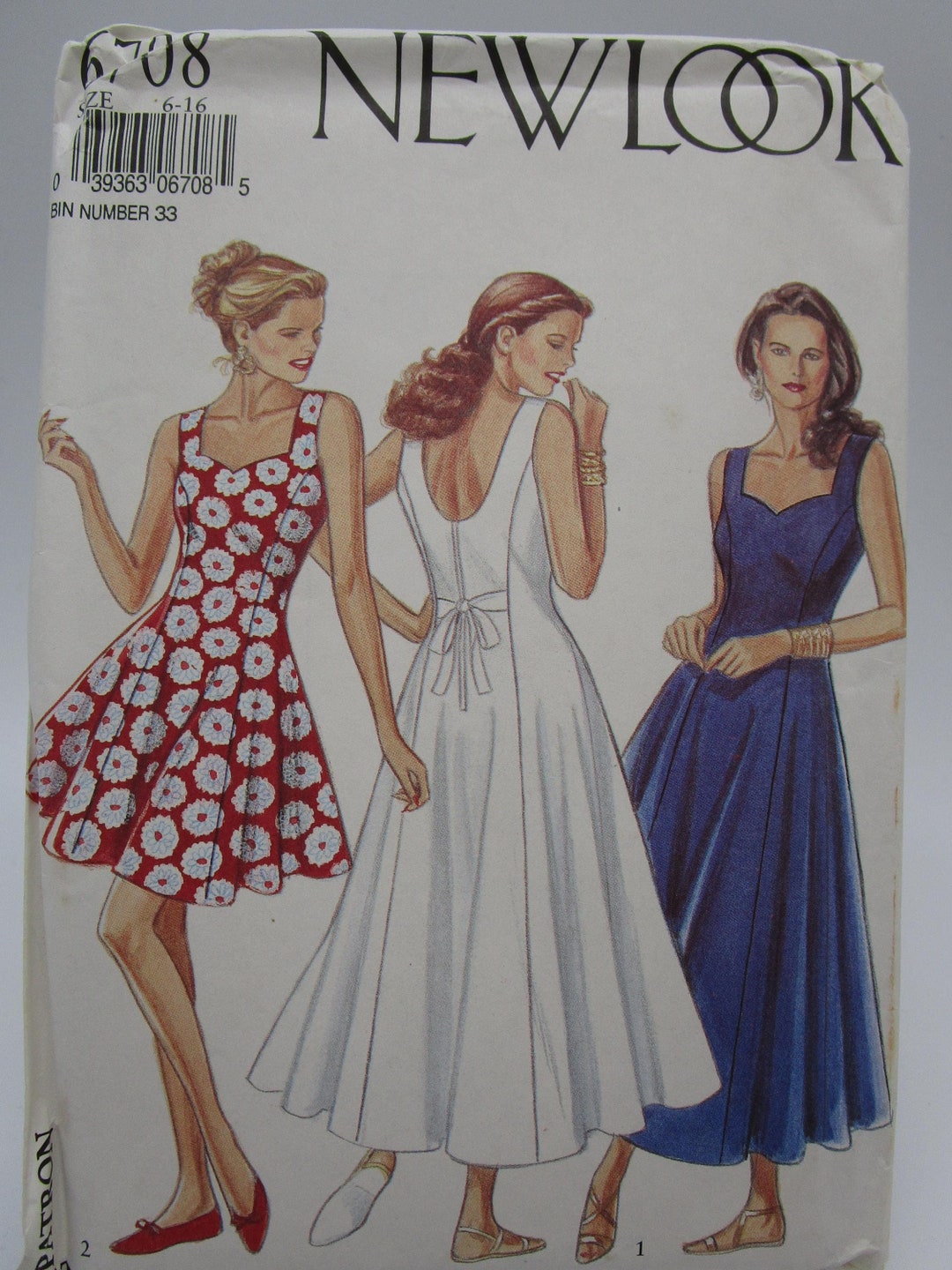 New Look Fit and Flare Dress Pattern All Sizes 6 to 16 Bust 32 to 42 ...