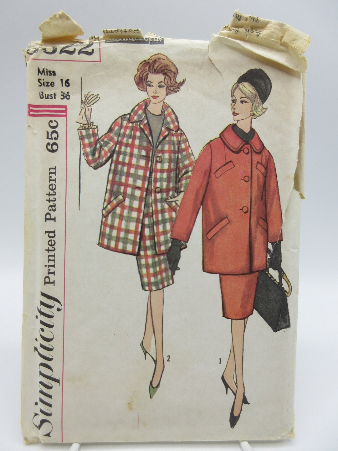 Simplicity 3/4 Length Coat and Slim Skirt Size 16 Bust 36 Inches ...