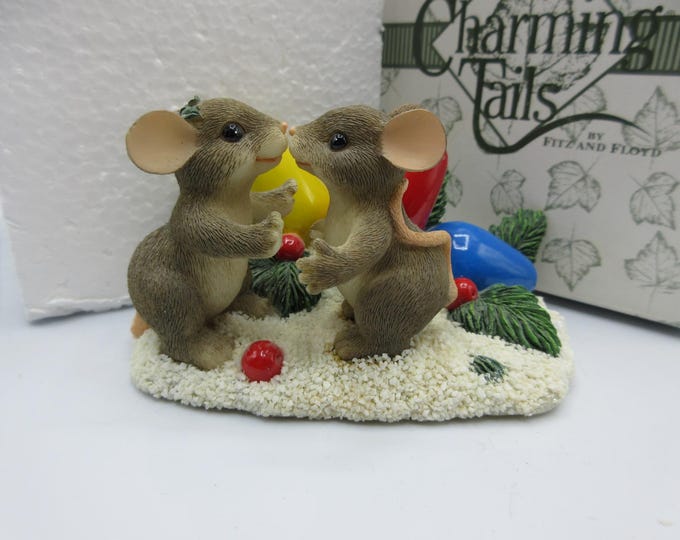 Charming Tails Kiss-mas Lights Christmas Figurine NOS With Box Vintage ...