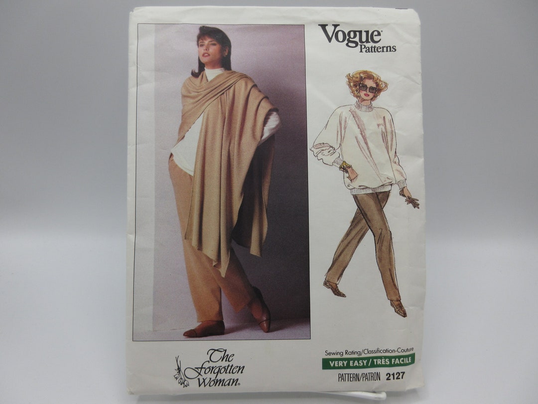 Vogue Very Easy Plus Size Fall Very Loose Fit Cape, Top and Tapered ...