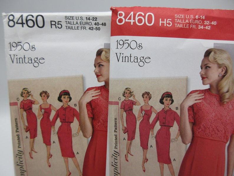 Simplicity 8460 Reissue 1950s Dress With Jacket and Lace Uncut - Etsy
