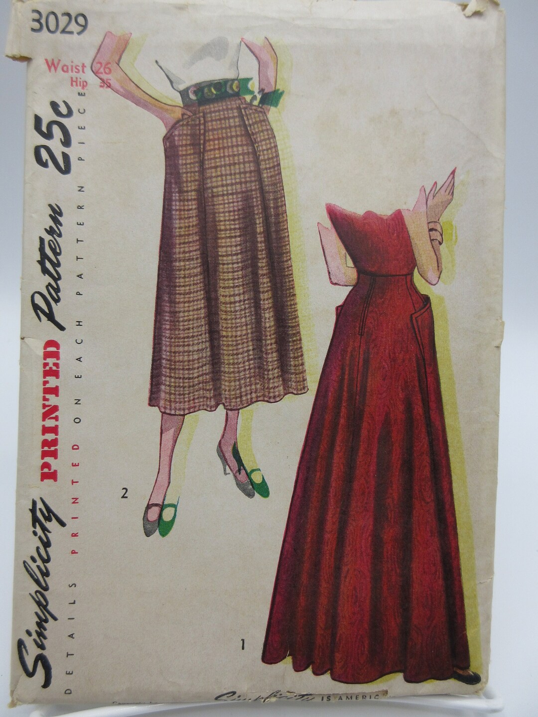 1950s Simplicity Fall & Event Skirt Pattern Full Skirt Day or Evening ...