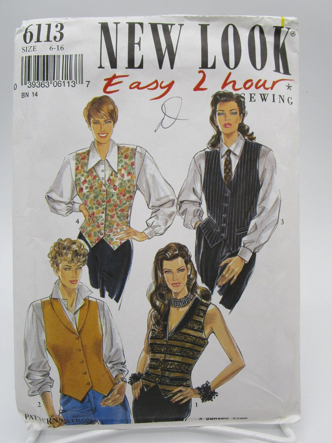 New Look Vest Pattern Easy 2 Hour Vest Pattern Sizes 6 to 16 Uncut ...