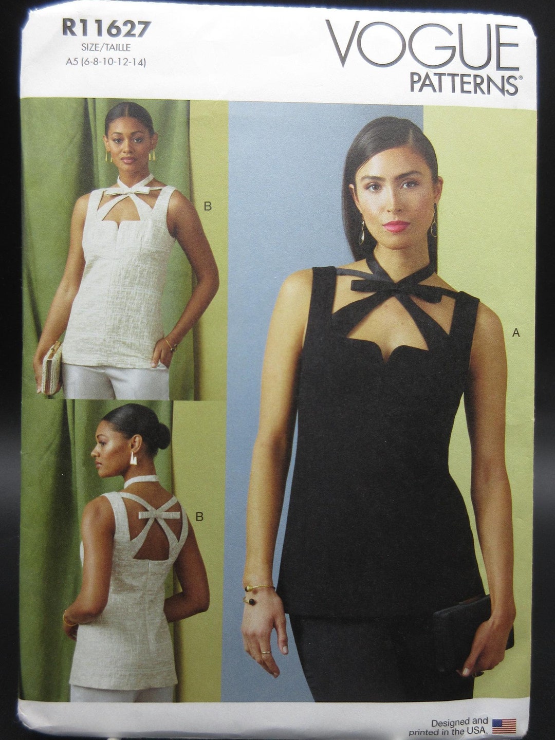 Vogue Top With Straps Details 6-14 Bust 30.5"-36" Uncut FF R11627 - Etsy