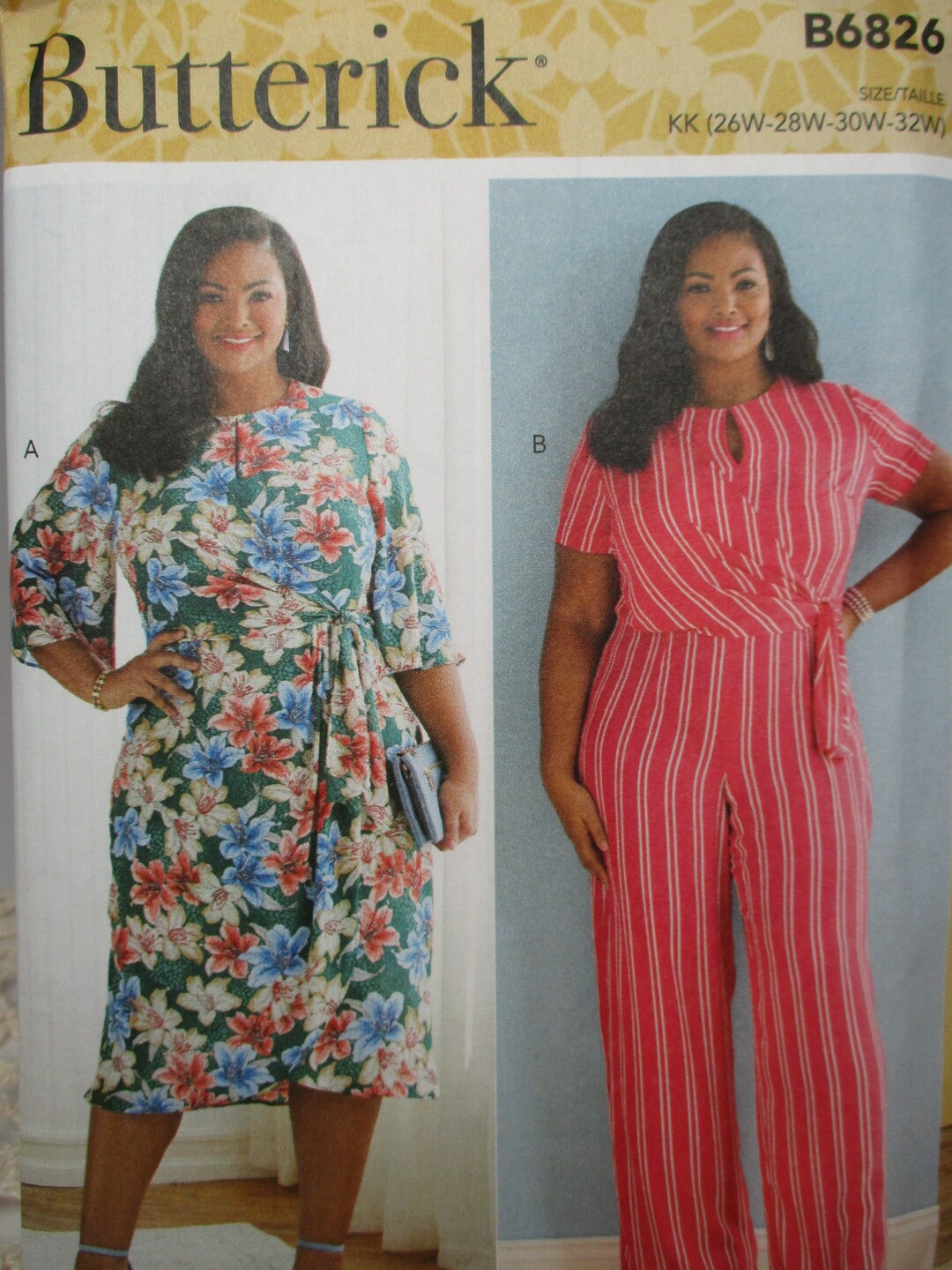 Butterick Plus Size Dress and Jumpsuit Pattern, 2 Sleeve Styles, 18W to ...