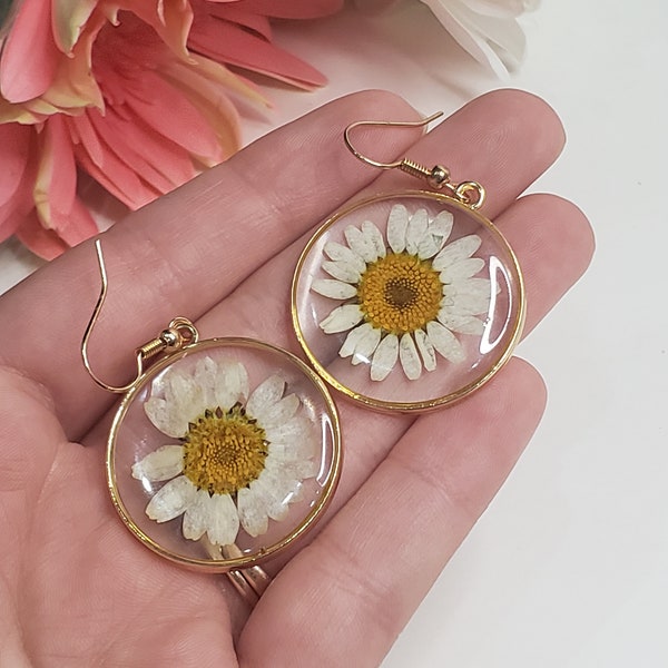 Pressed Flower Earrings - Etsy UK