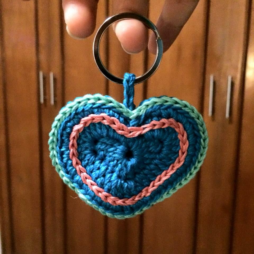 Heart Keychain Crochet Pattern - Etsy