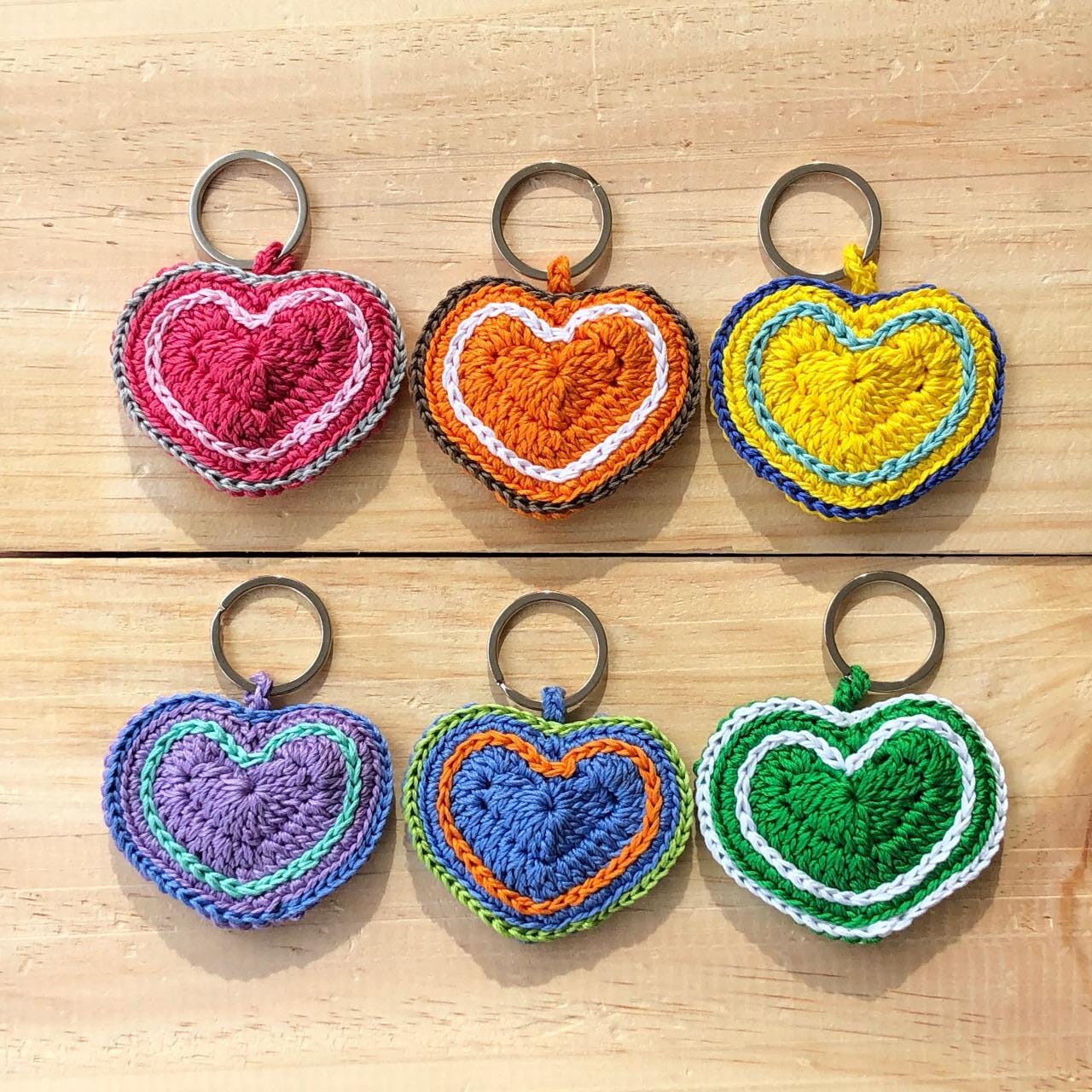 Heart Keychain Crochet Pattern - Etsy