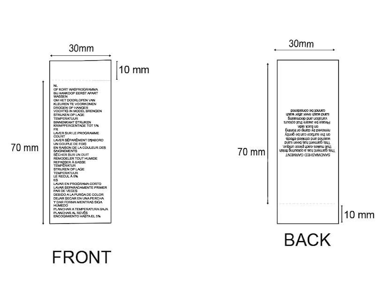 Care Label Template, Fashion Label Template | Instant Download | PDF ...