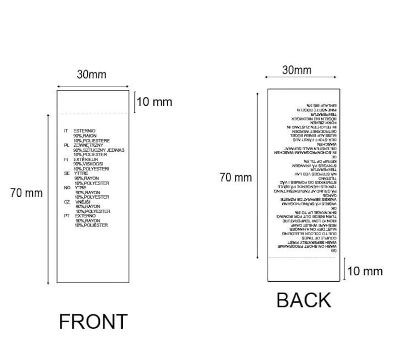Care Label Template, Fashion Label Template | Instant Download | PDF ...