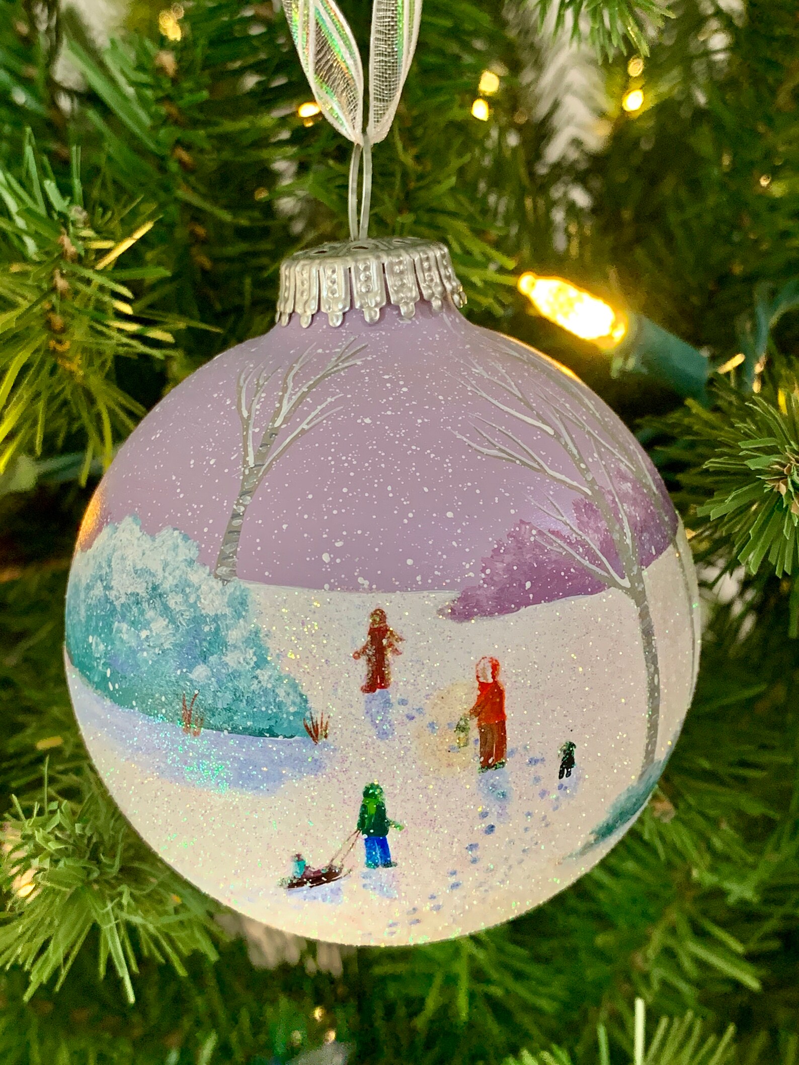 FOUR PEOPLE in SNOW Family of 4 or Four kids w/ Black Dog & | Etsy