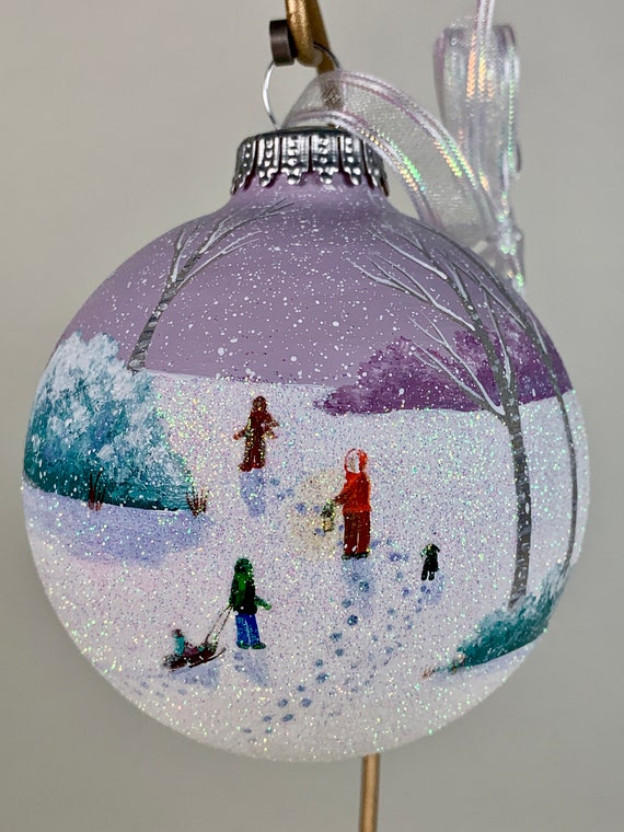 FOUR PEOPLE in SNOW Family of 4 or Four kids w/ Black Dog & | Etsy