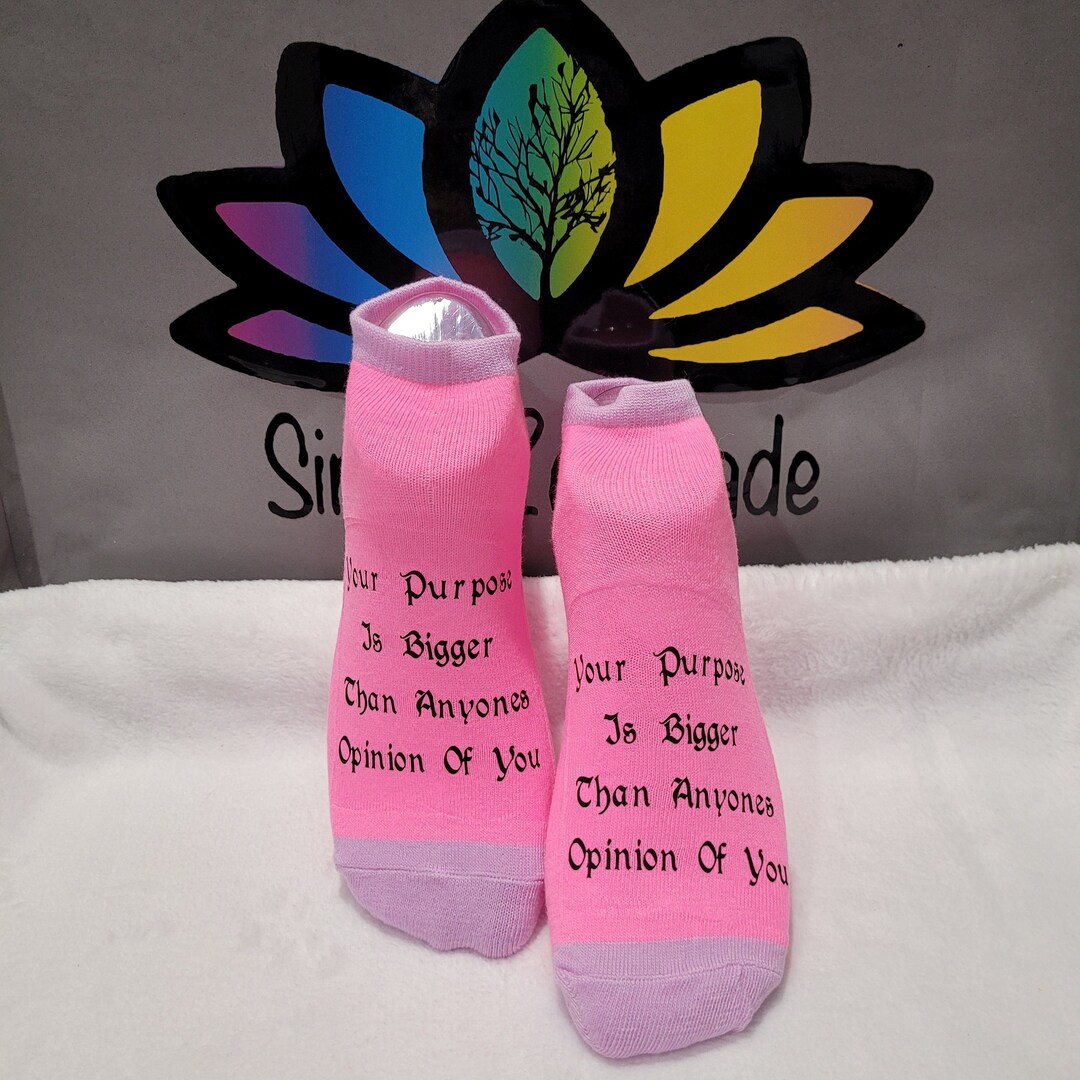 Women's Motivational Socks, Vinyl Decal Socks, Ankle Socks, Footwear - Etsy