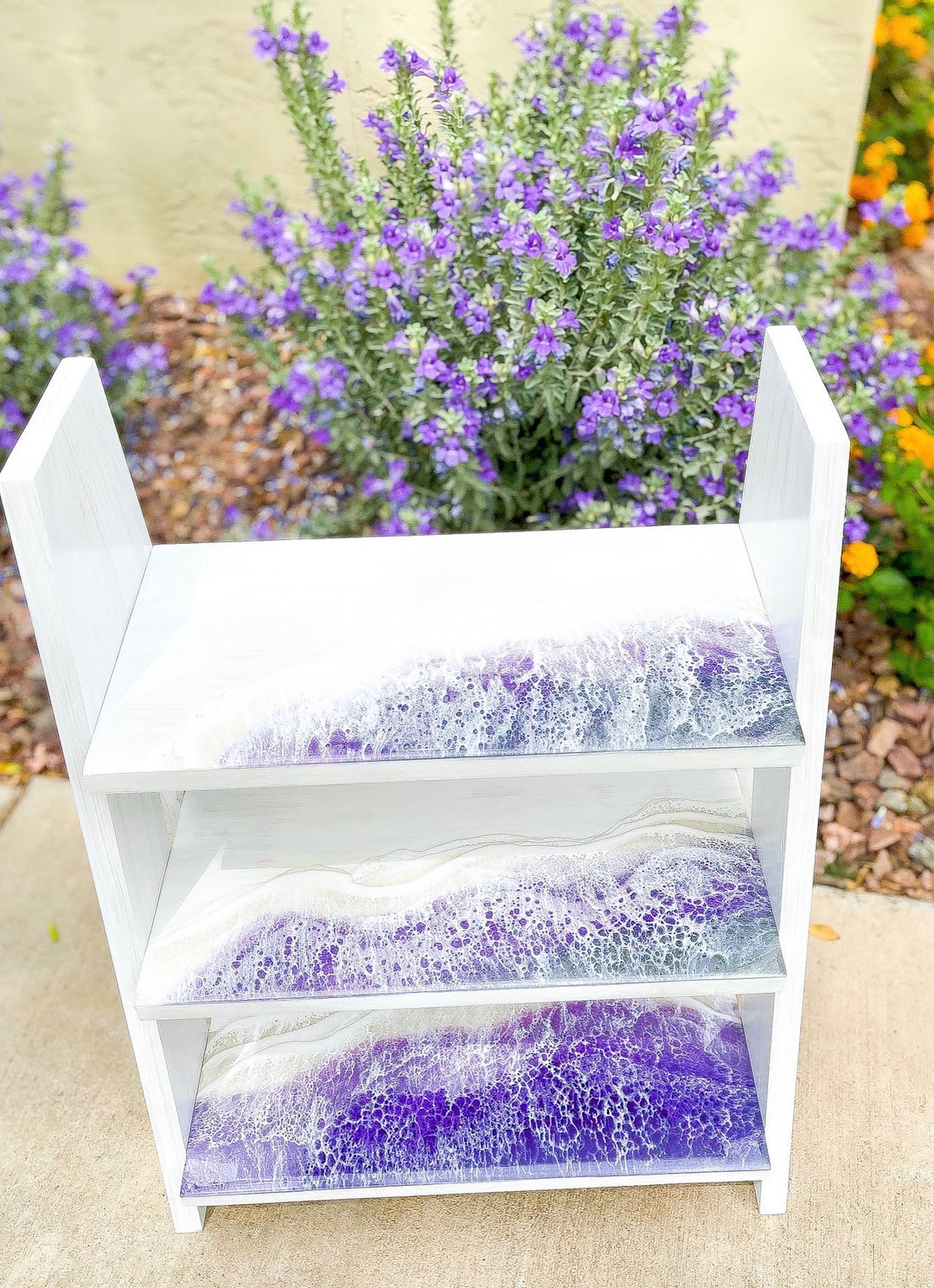 Farmhouse Beach Decor Shelves Handmade Book Shelf Towl Storage Bathroom ...