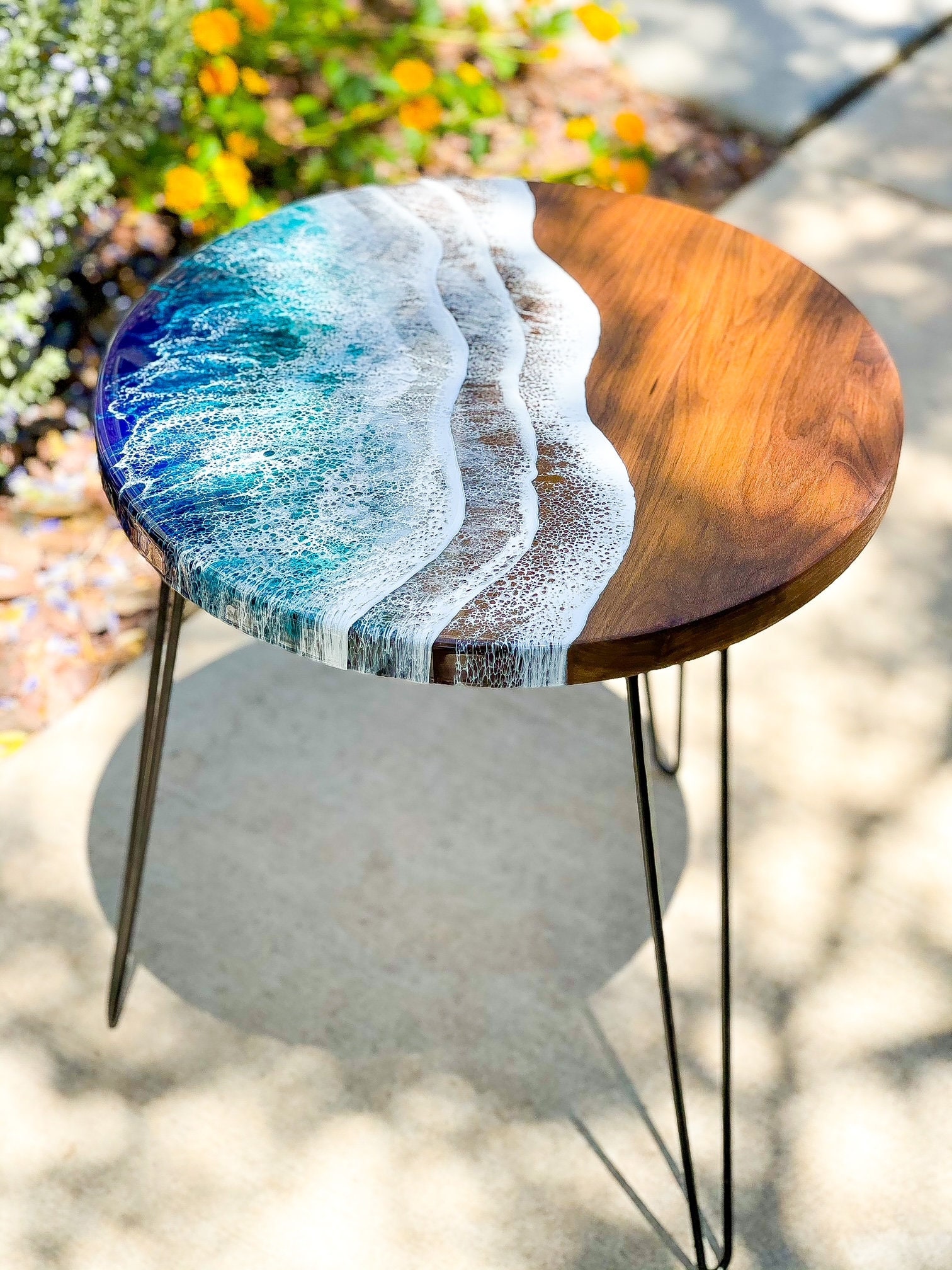 Ocean Walnut Side Table End Table Coffee Table Beach Decor | Etsy