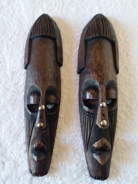 Wooden Masks Wall Decor Wall Hangings - Etsy