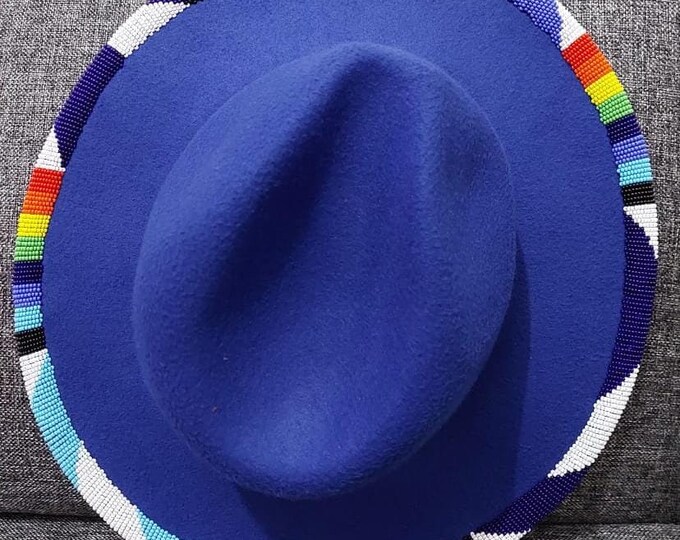 Fedora Hat, Beaded Fedora Hat, Rim Hat, Gift for Her, Gift Foe Him ...