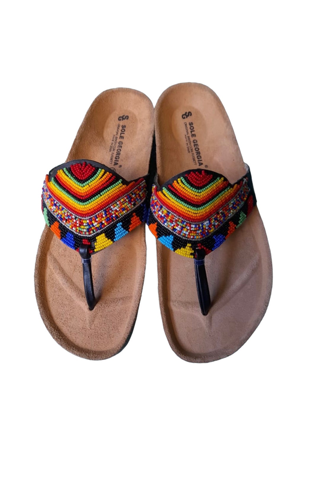 ON SALE African Summer Sandals, Masai Beaded Sandals, African Leather ...