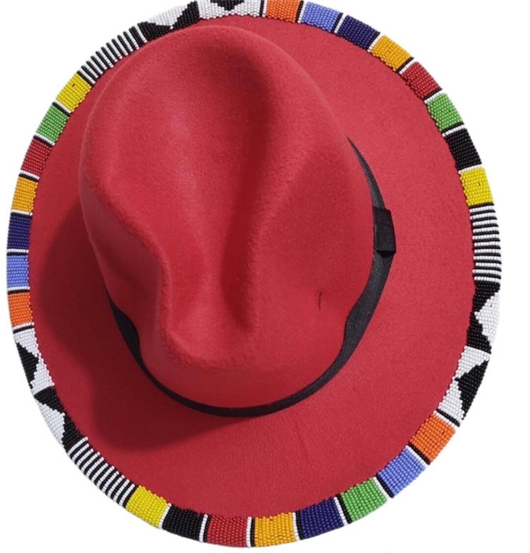 Fedora Hat, Beaded Fedora Hat, Rim Hat, Gift for Her, Gift Foe Him ...