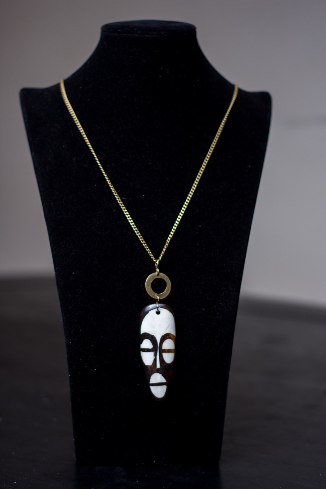 African Mask Pendant, Mask Necklace, Gift for Hewr, Gift for Him ...