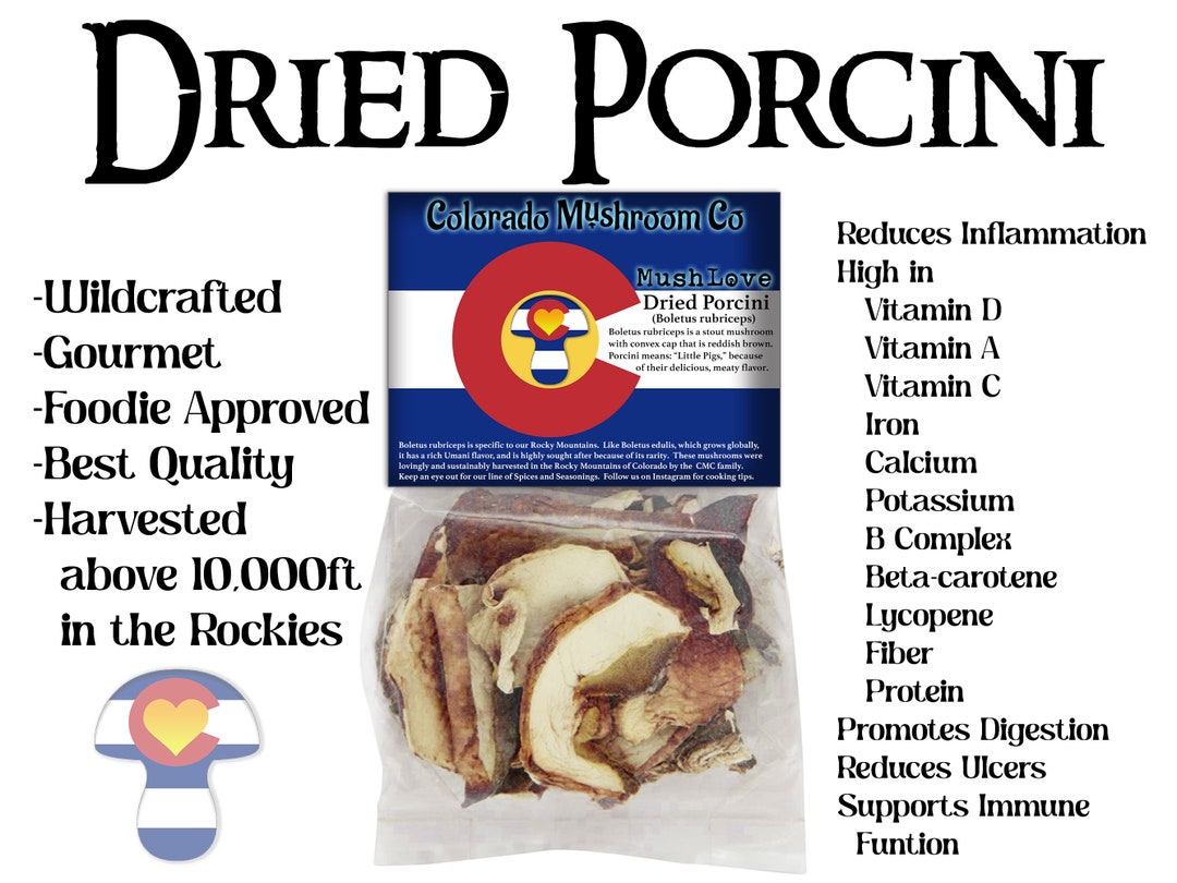Dried Porcini by the Ounce King Bolete Boletus Rubriceps Colorado ...