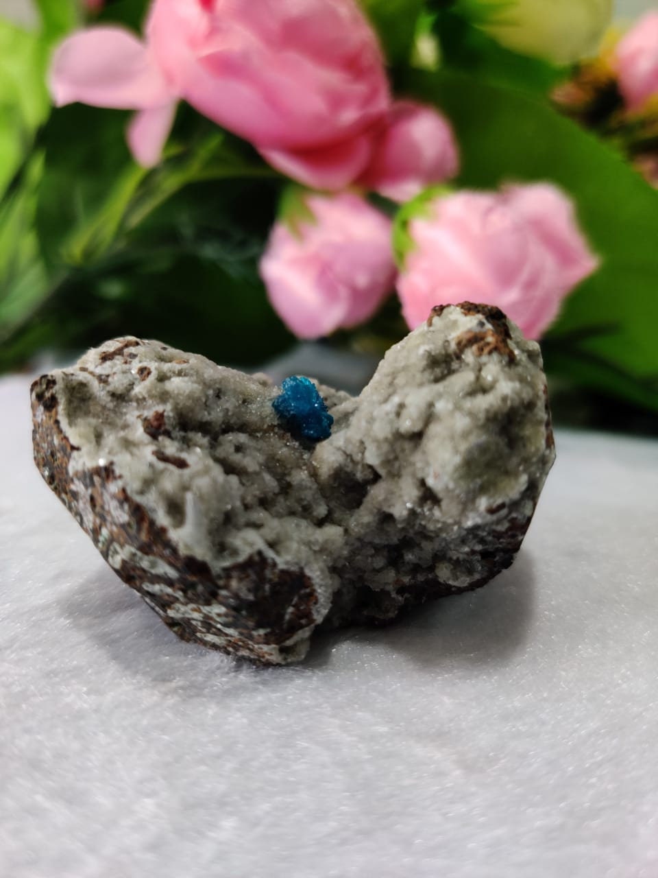 Cavansite Pentagonite Stone Flower on Micro Stilbite Crystal - Etsy