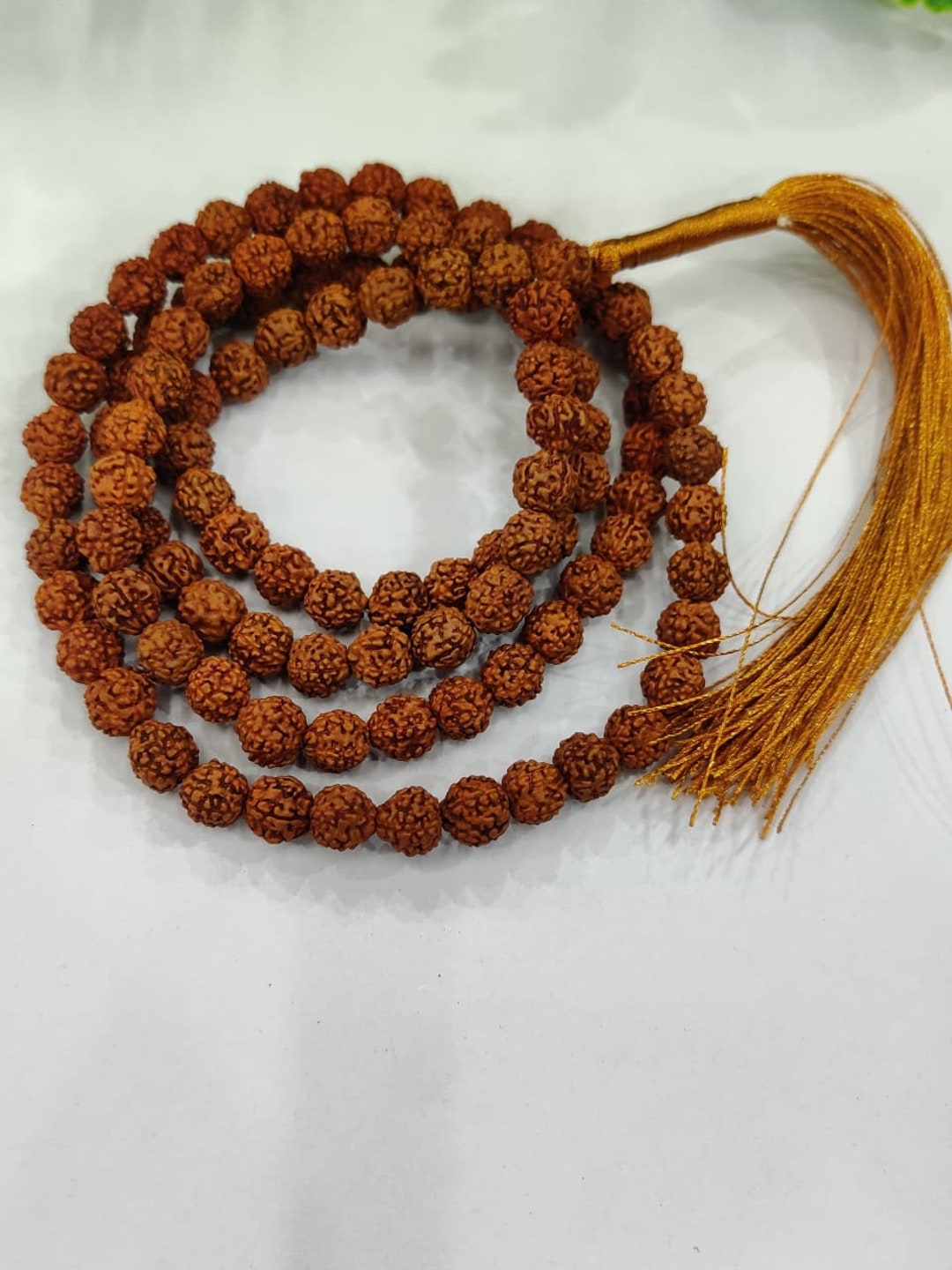 Rudraksha Mala 8mm, 1081 Beads Japa Mala Knotted, 108 Prayer Mala ...