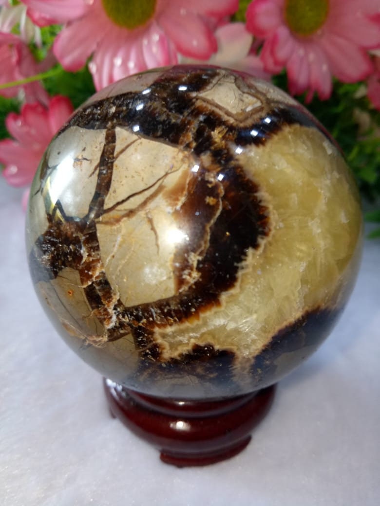 Septaria Stone Sphere Ball 60 MM 70 MM Brown Lines Aragonite - Etsy