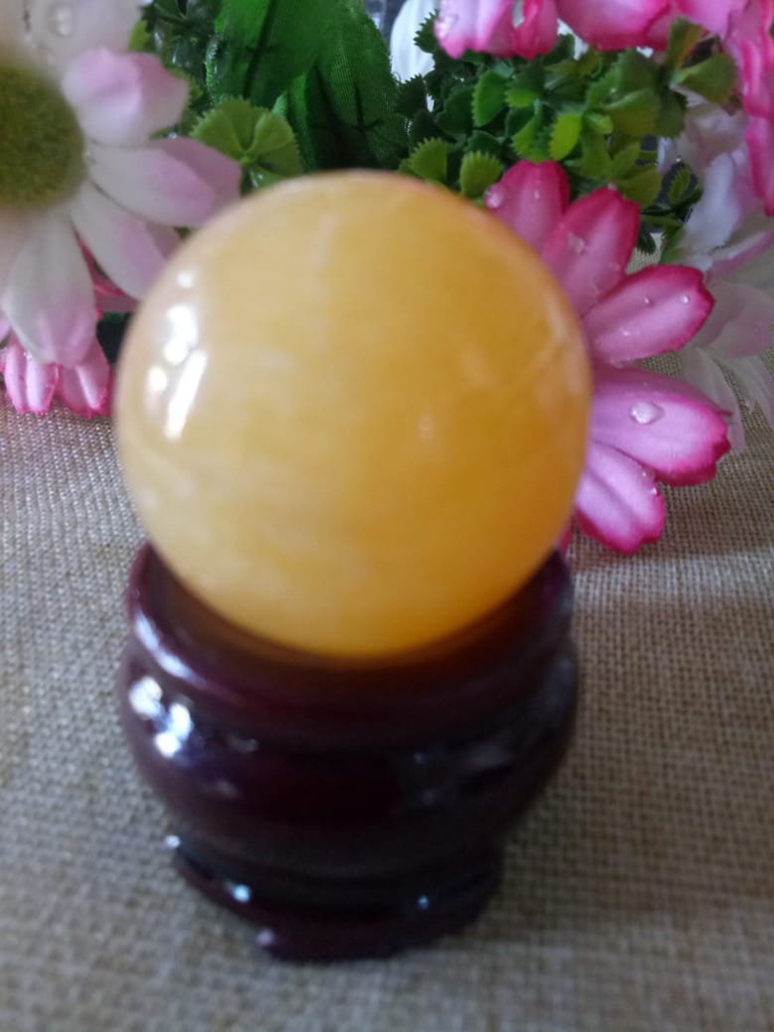 Yellow Fluorite Stone Sphere Orb Ball 40MM Solar Plexus Chakra - Etsy