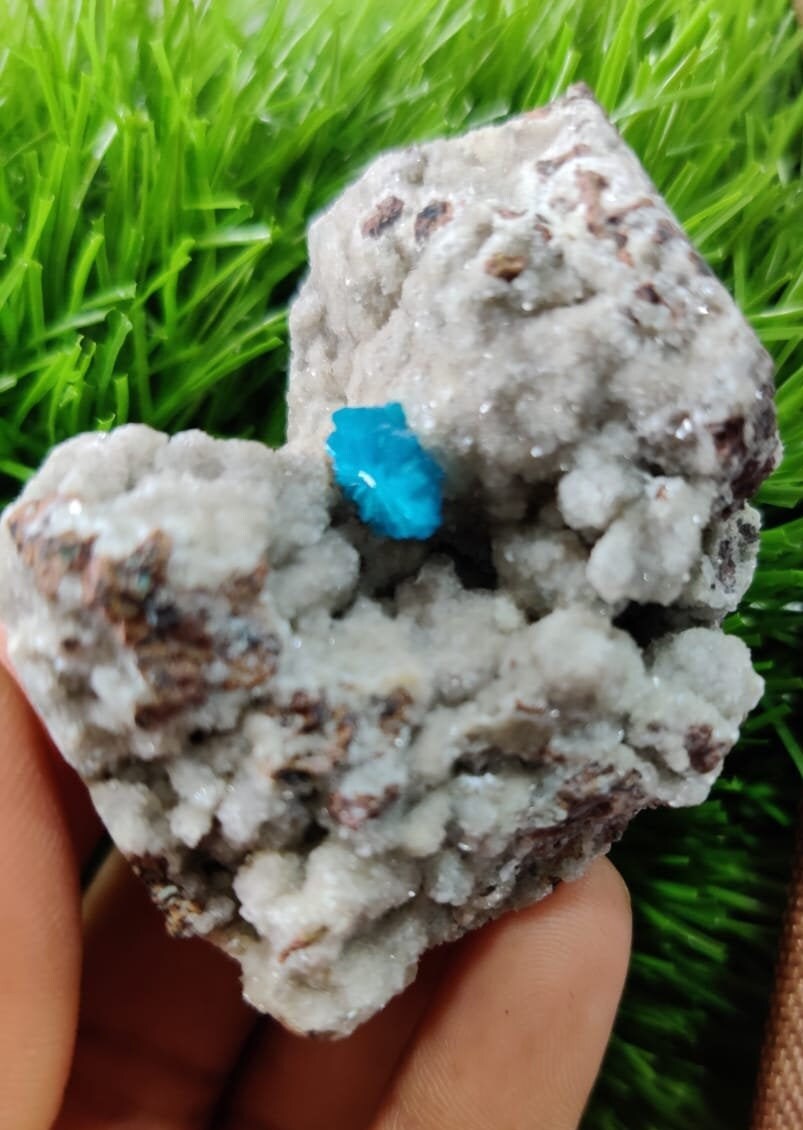 Cavansite Pentagonite Stone Flower on Micro Stilbite Crystal - Etsy