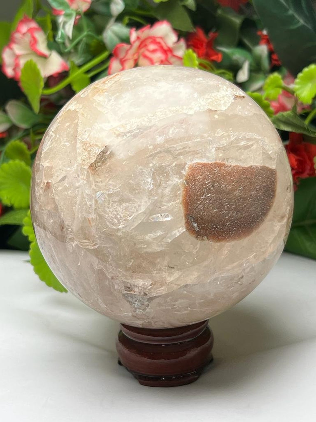 4" Rarest Shamanic Dream Quartz Stone Sphere Crystal 1326 Gram Record ...