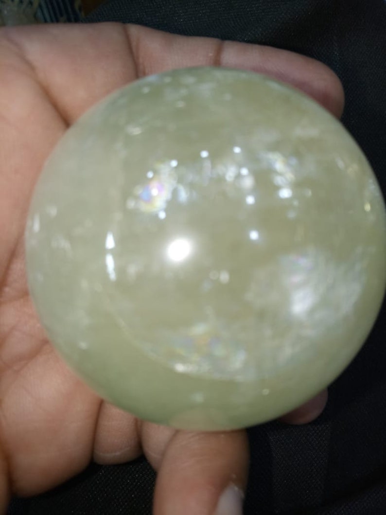 Green Calcite Stone Sphere Ball 50 MM 250 Grams With Rainbow - Etsy