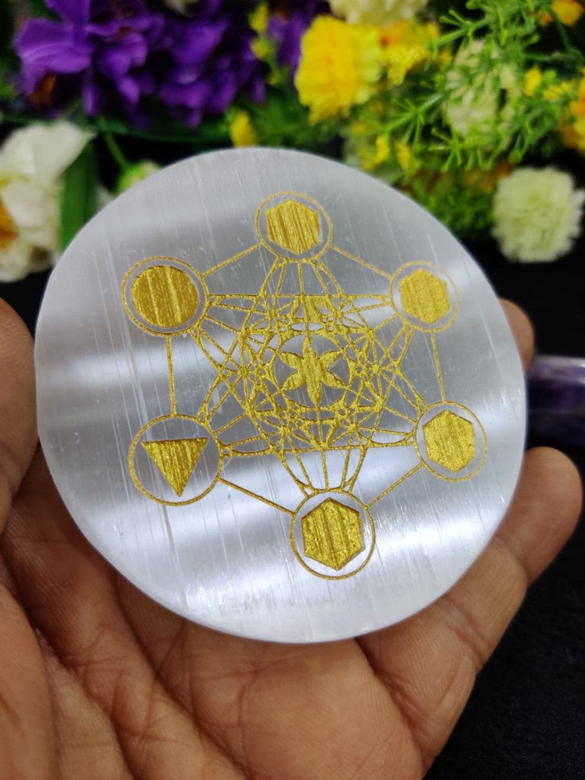 Selenite Metatron's Cube Laser Engraved Charging Platform - Etsy