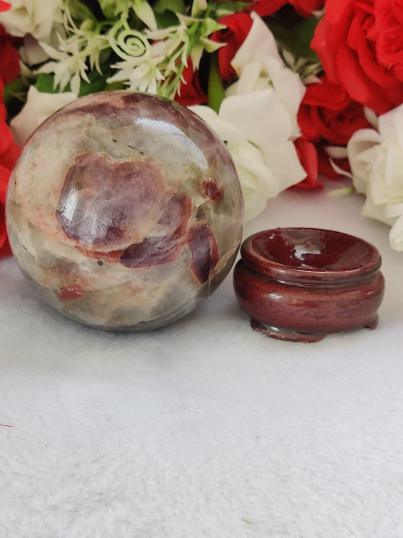 Auralite 23 Stone Sphere Ball Orb Crystal Altar Stone 505 Grams Red ...