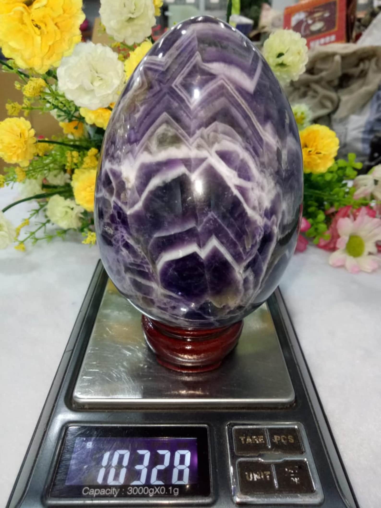 Beautiful Large Chevron Amethyst Stone Egg 1032 Grams - Etsy